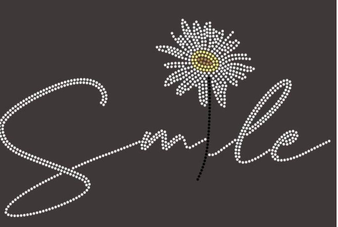 Daisy Smile Transfer Rhinestone – Vibrant Floral Design – Glitzy Bling ...